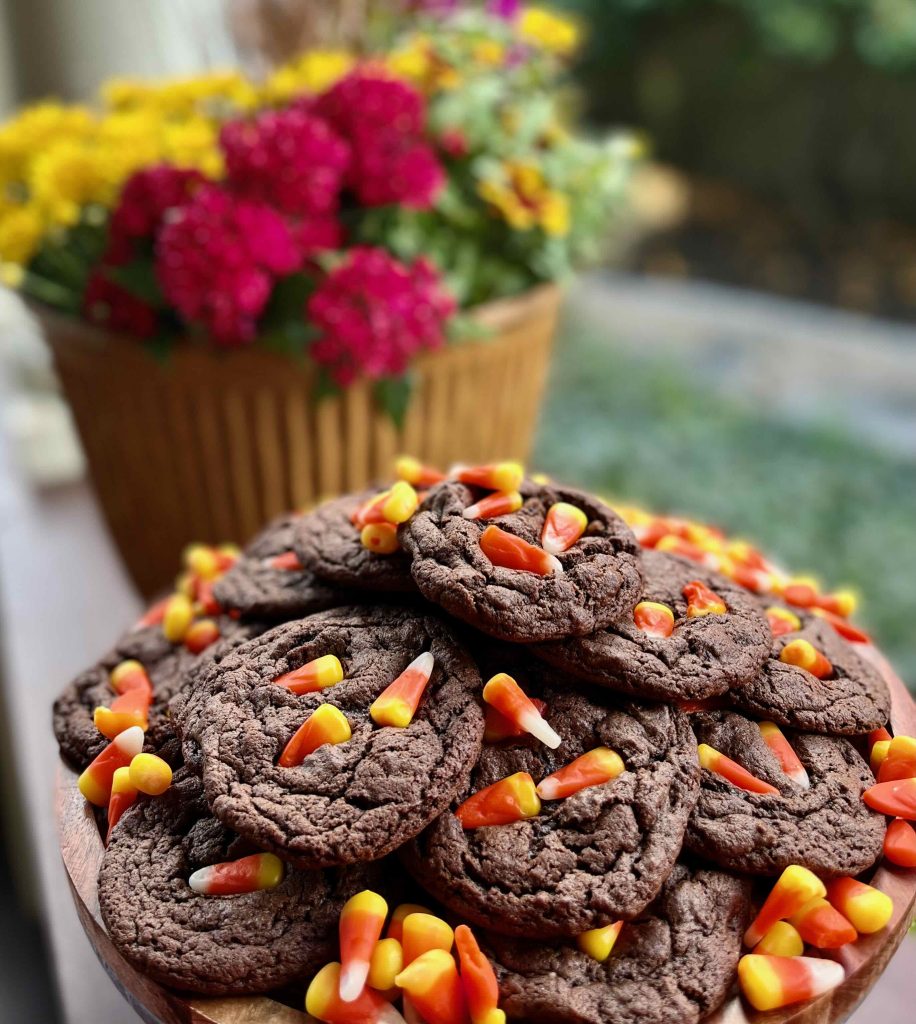 Walestable.com - dark chocolate candy corn cookies